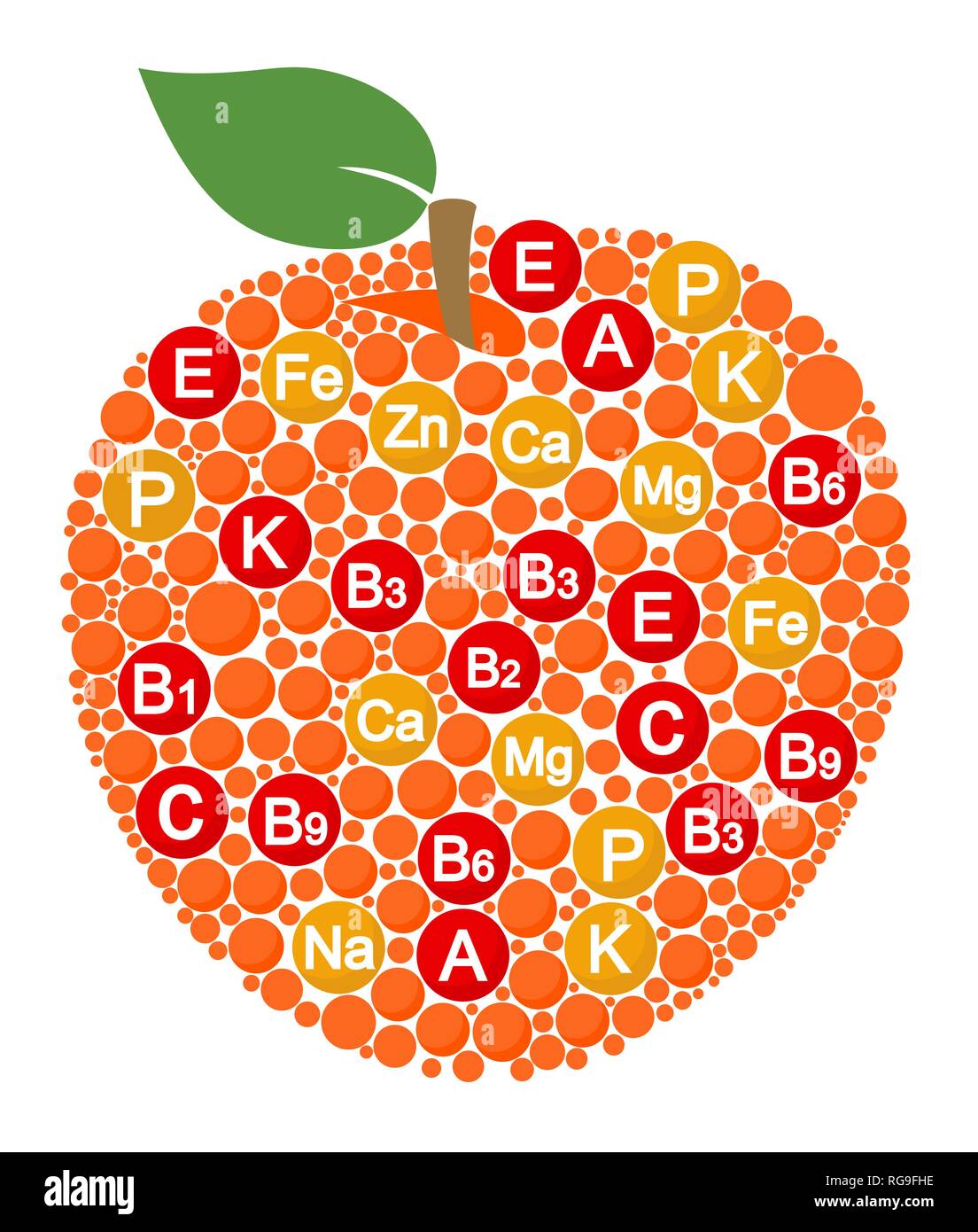 Vitamins and minerals of apple. Infographics about nutrients in apple ...