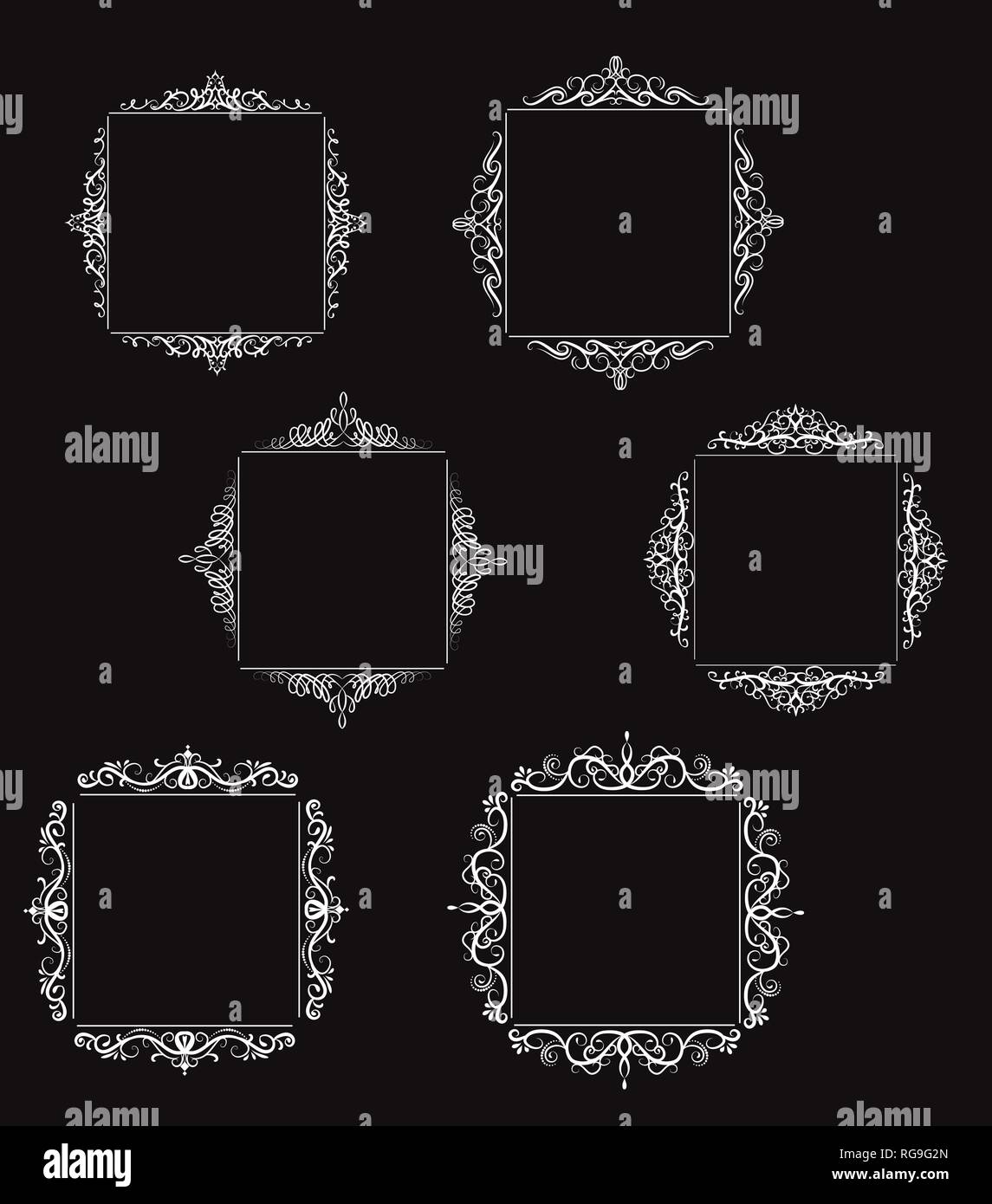 Vintage vector swirl frame set Stock Vector Image & Art - Alamy