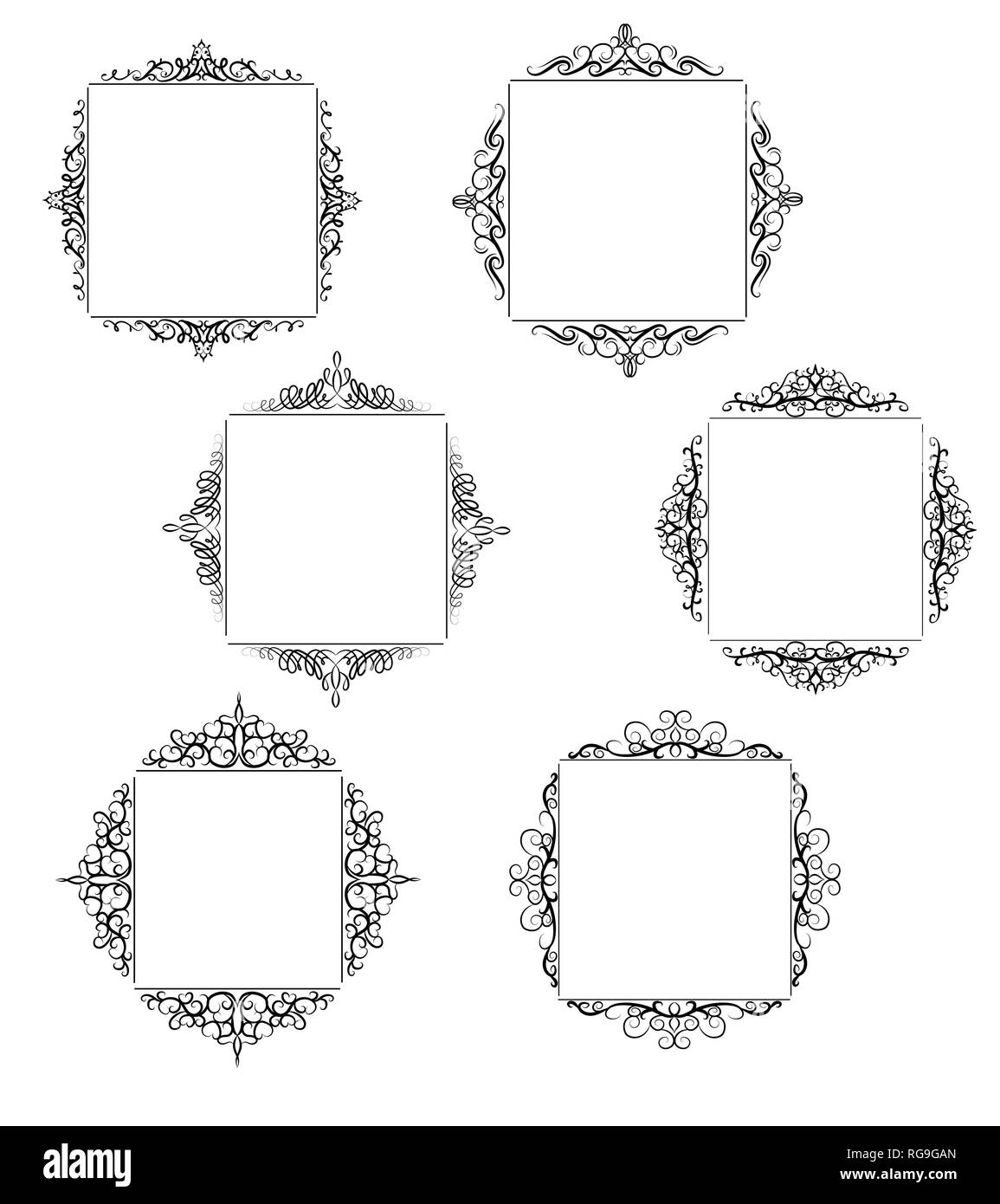 Vintage vector swirl frame set Stock Vector Image & Art - Alamy