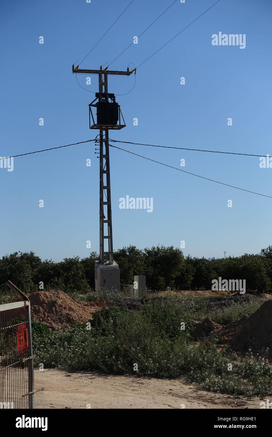 transformer on mast Stock Photo - Alamy