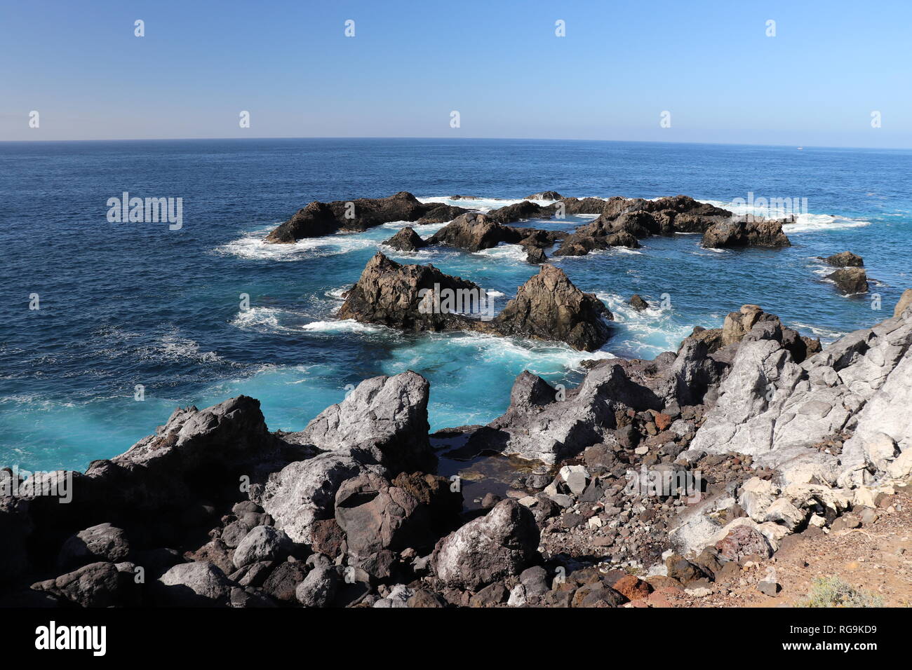Rocks near Los Gigantes on the island of Tenerife in the Canary Islands ...
