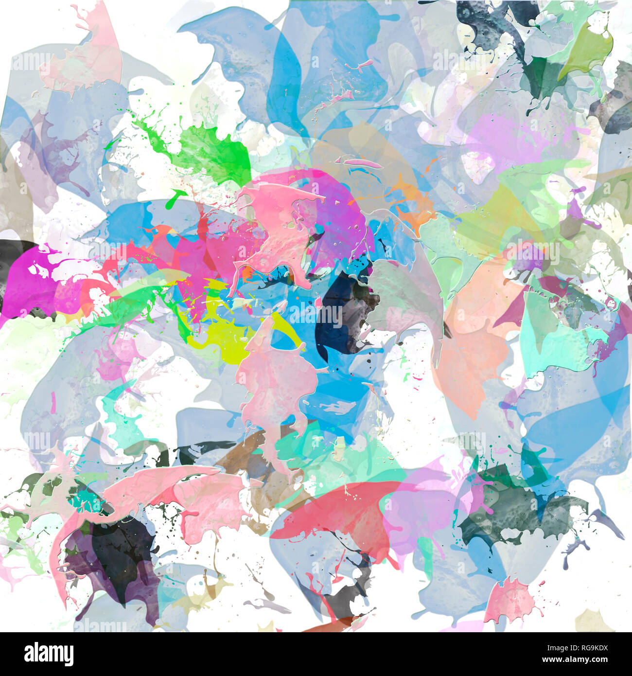 Abstract colored paper. Colored paint stains isolated on white ...