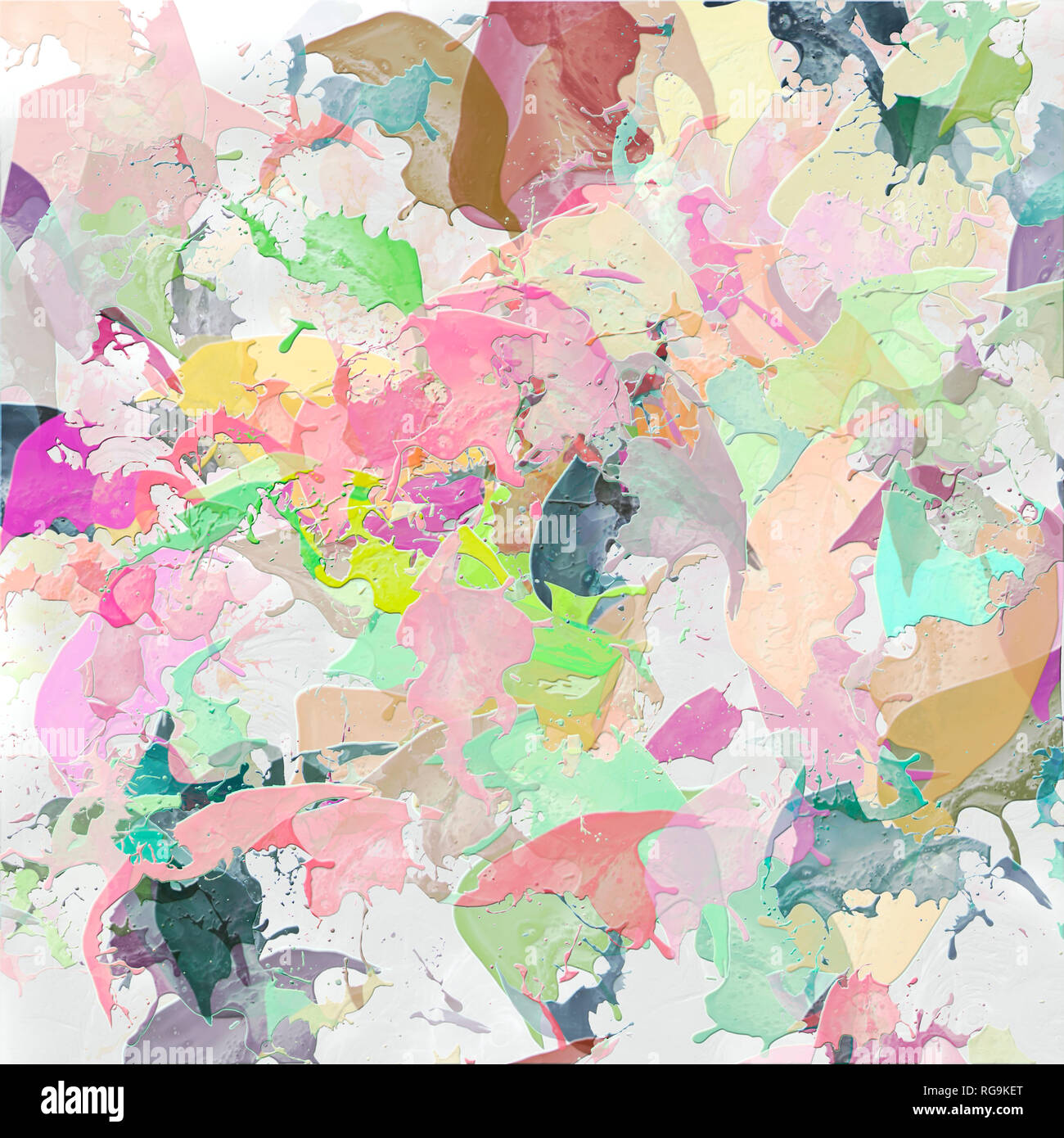 Abstract colored paper. Colored paint stains isolated on white ...