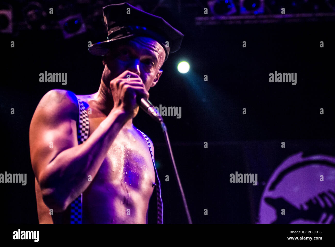 Angelo Moore singer of the alternative rock band Fishbone performing ...