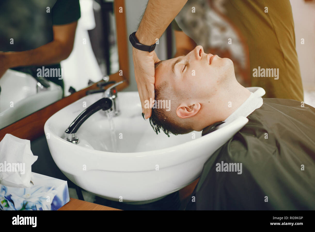 Man in barbershop Stock Photo - Alamy
