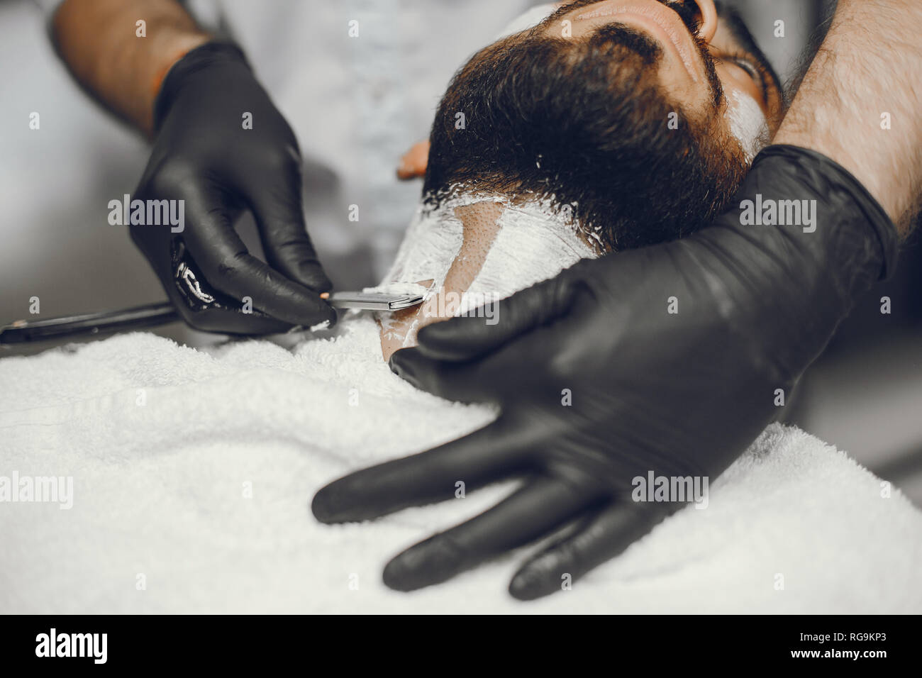 Mans face shaving cuts hi-res stock photography and images - Alamy