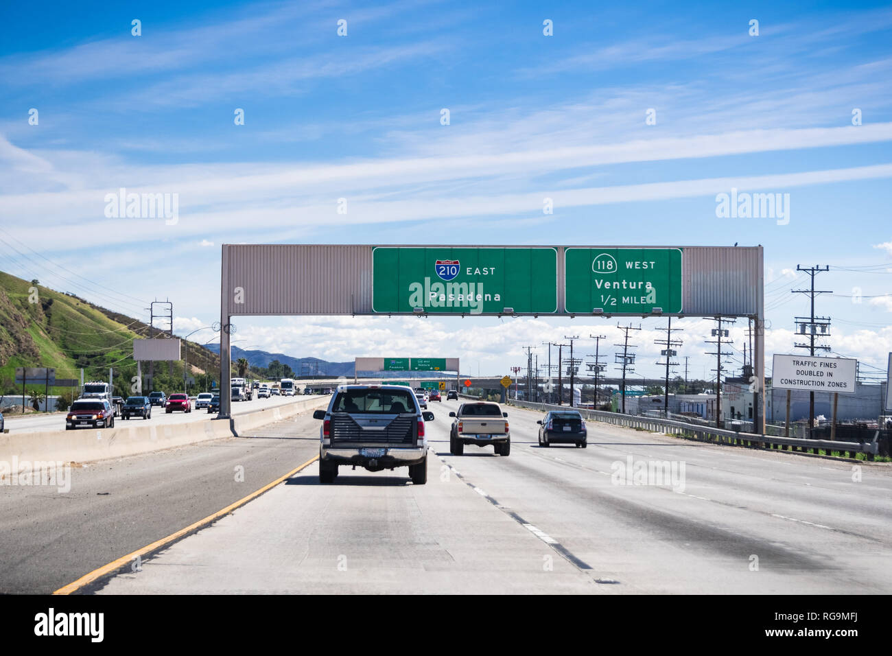Interstate 15 road sign california hi-res stock photography and images ...