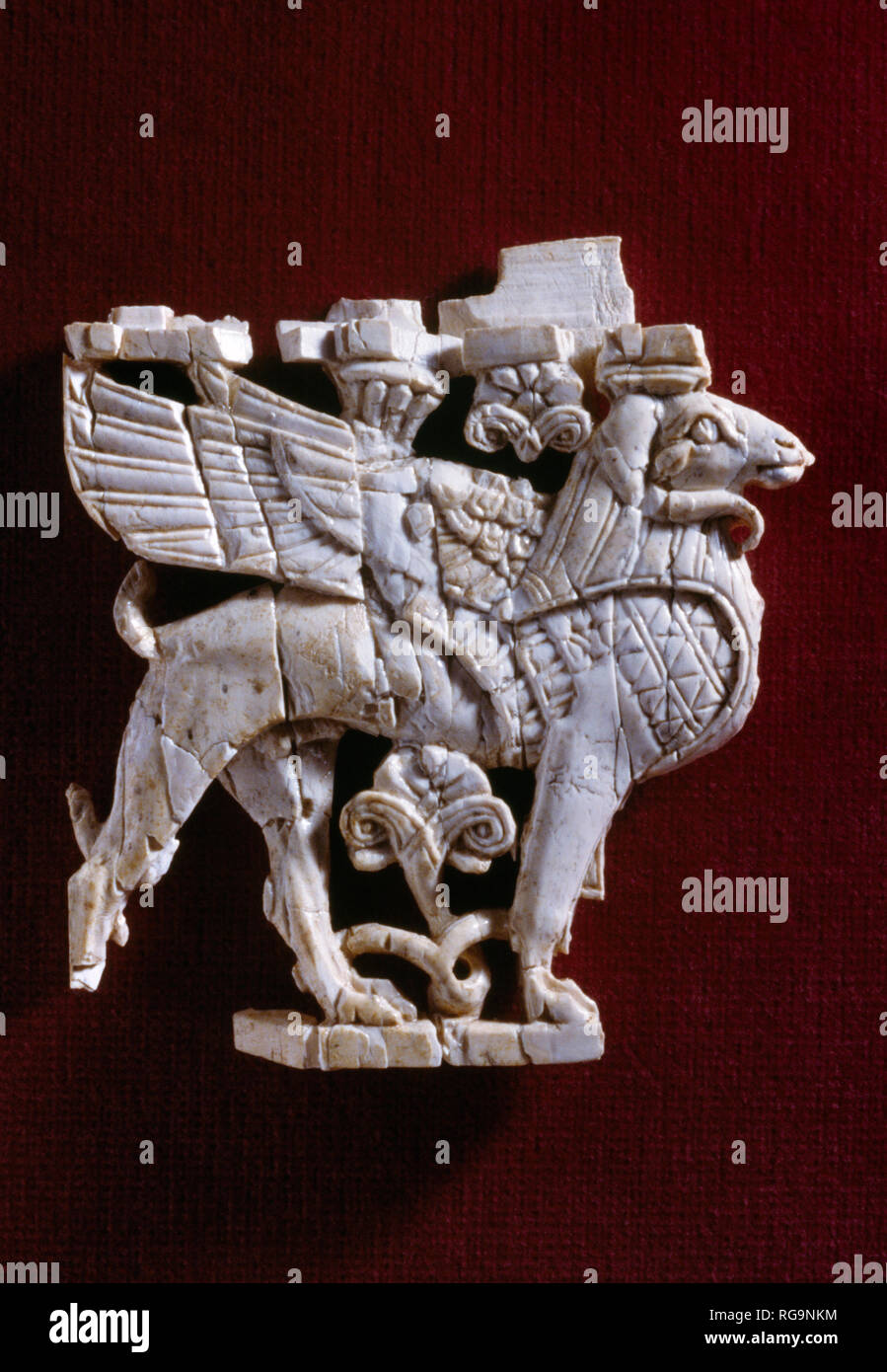 Ram-headed sphinx: Nimrud Ivory from Room SW11/12 Fort Shalmaneser ...