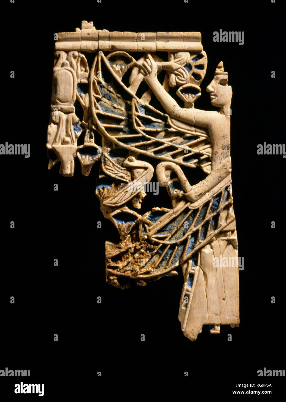 Winged male figure: Nimrud Ivory from Room SW37 Fort Shalmaneser within ...