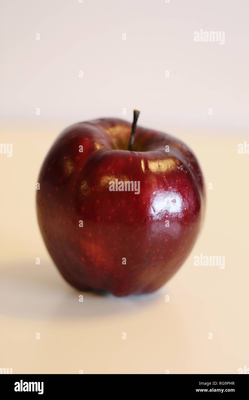 Macro photo of a Red Delicious apple. Beautiful closeup shows the ...