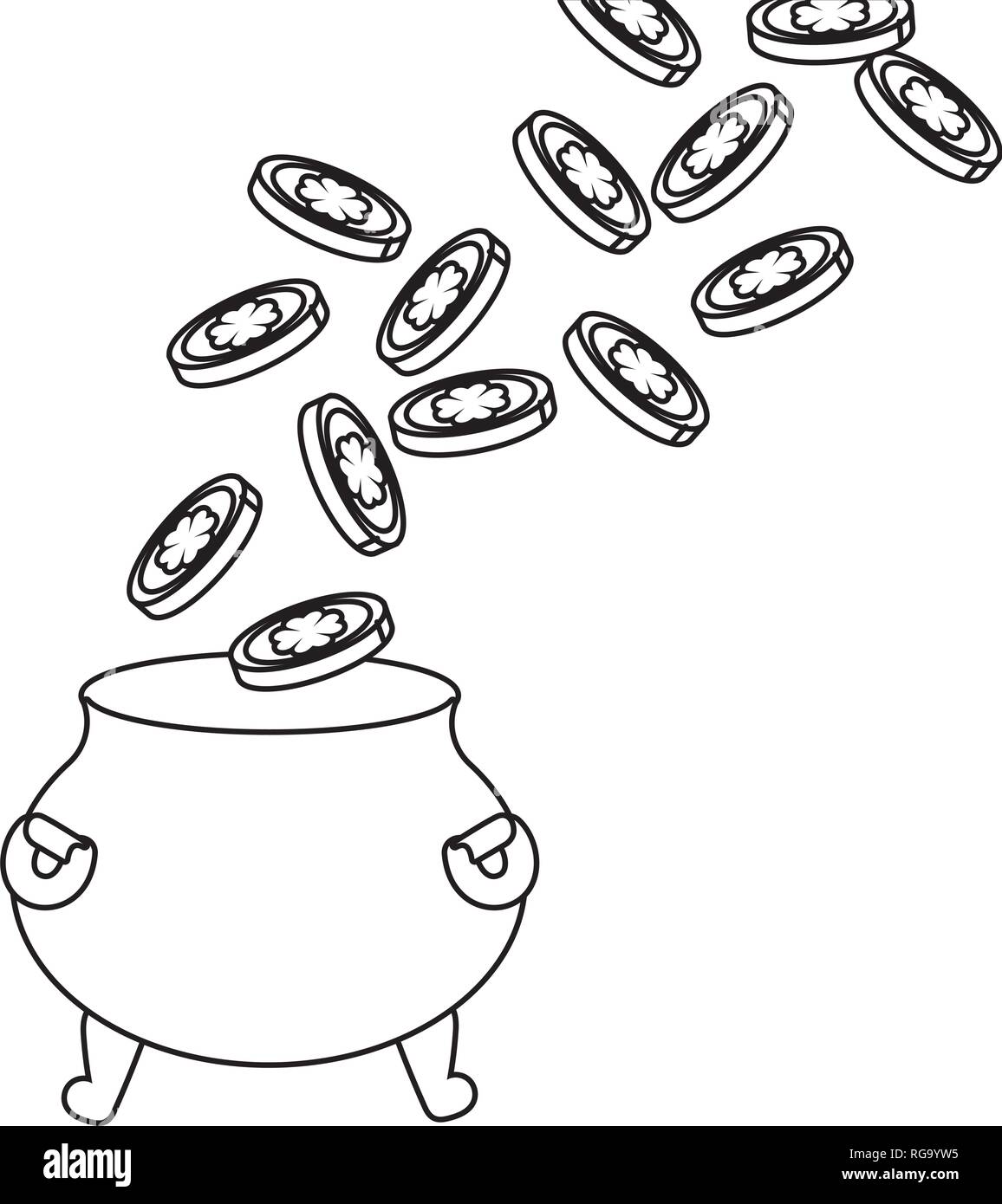 golden coins pot cartoon Stock Vector Image & Art - Alamy