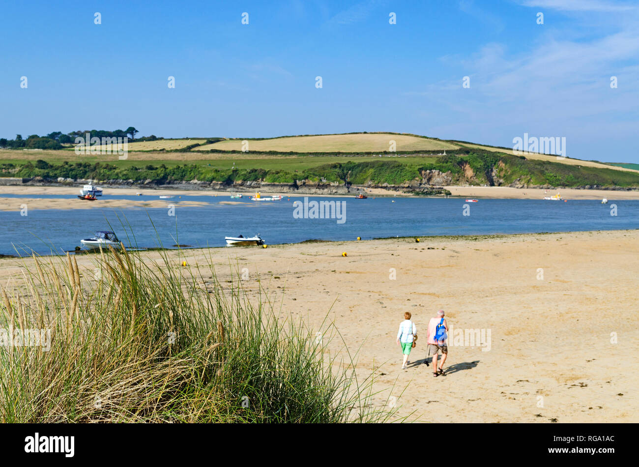 beach on the camel estuary at rock, cornwall, england, britain, uk ...