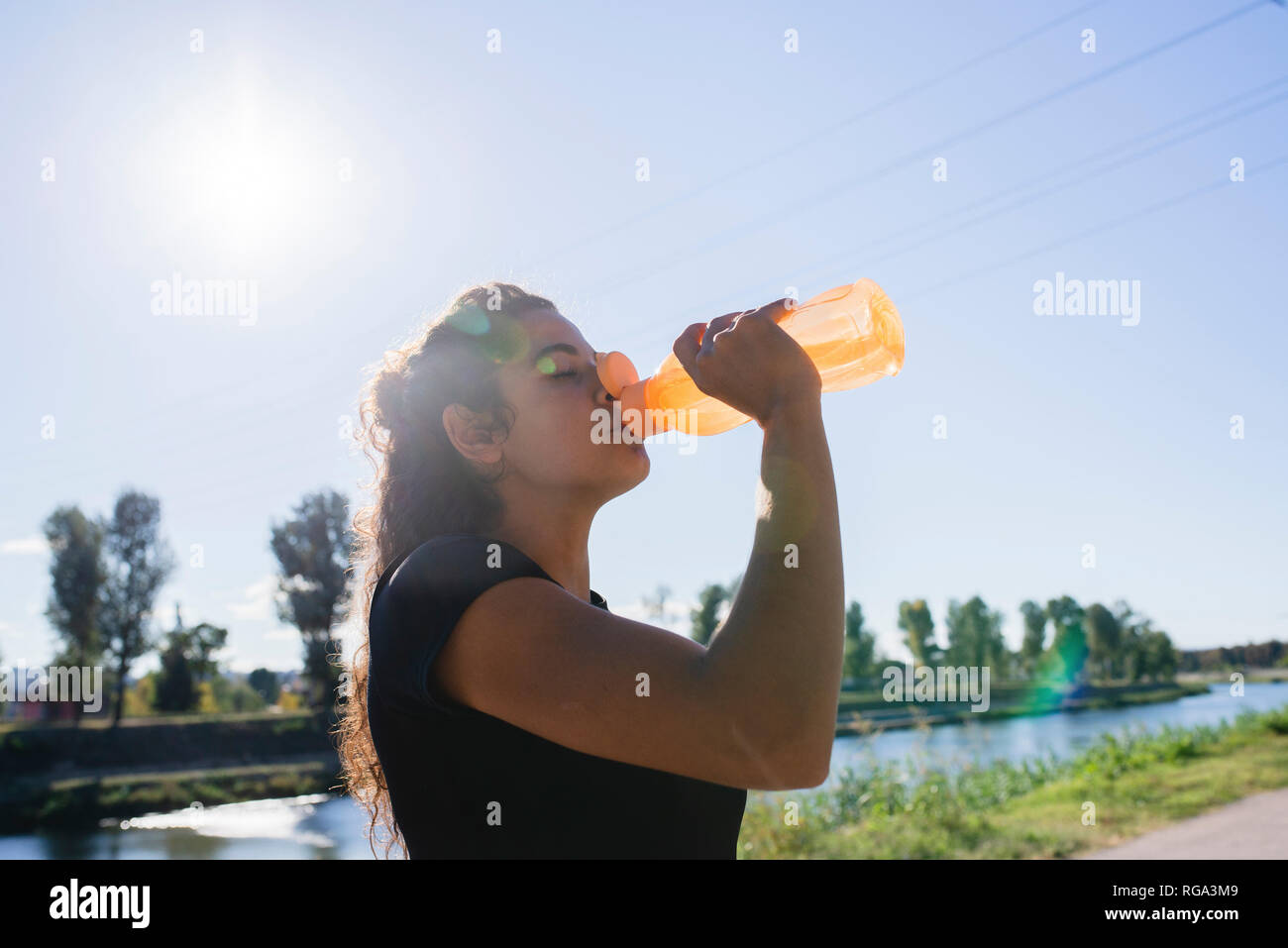 Time to break and drinking water hi-res stock photography and images ...