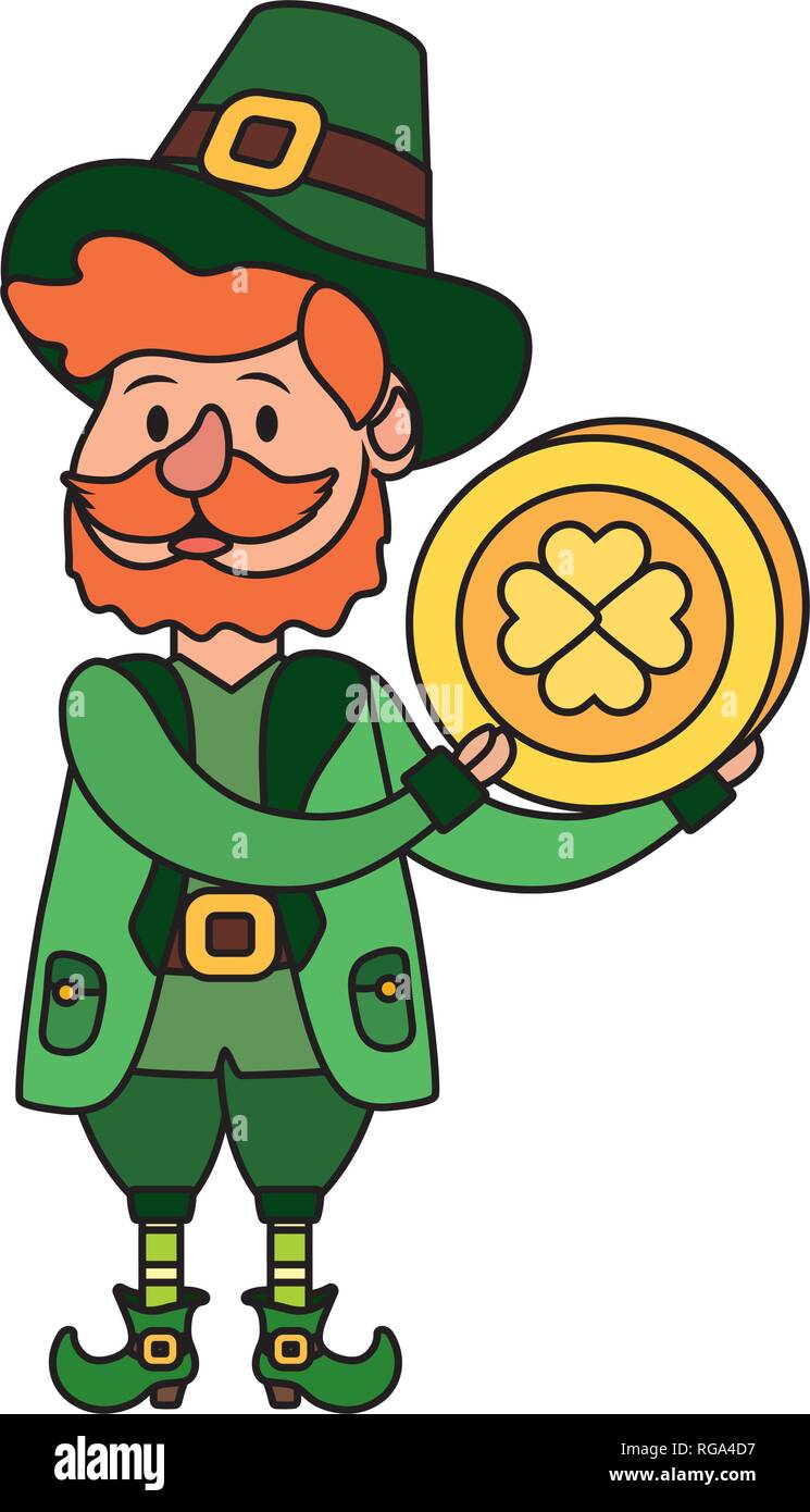 leprechaun with coin Stock Vector Image & Art - Alamy