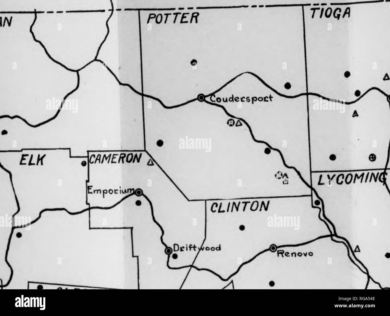 Map Of Pennsylvania Black and White Stock Photos & Images - Alamy