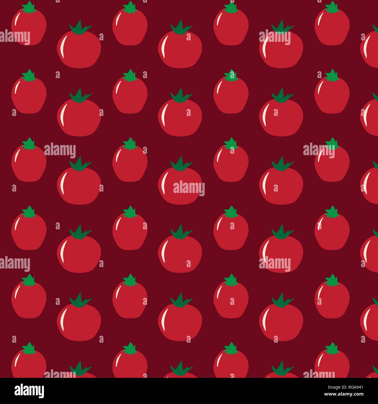 Tomato vector pattern on a dark red background Stock Vector Image & Art ...