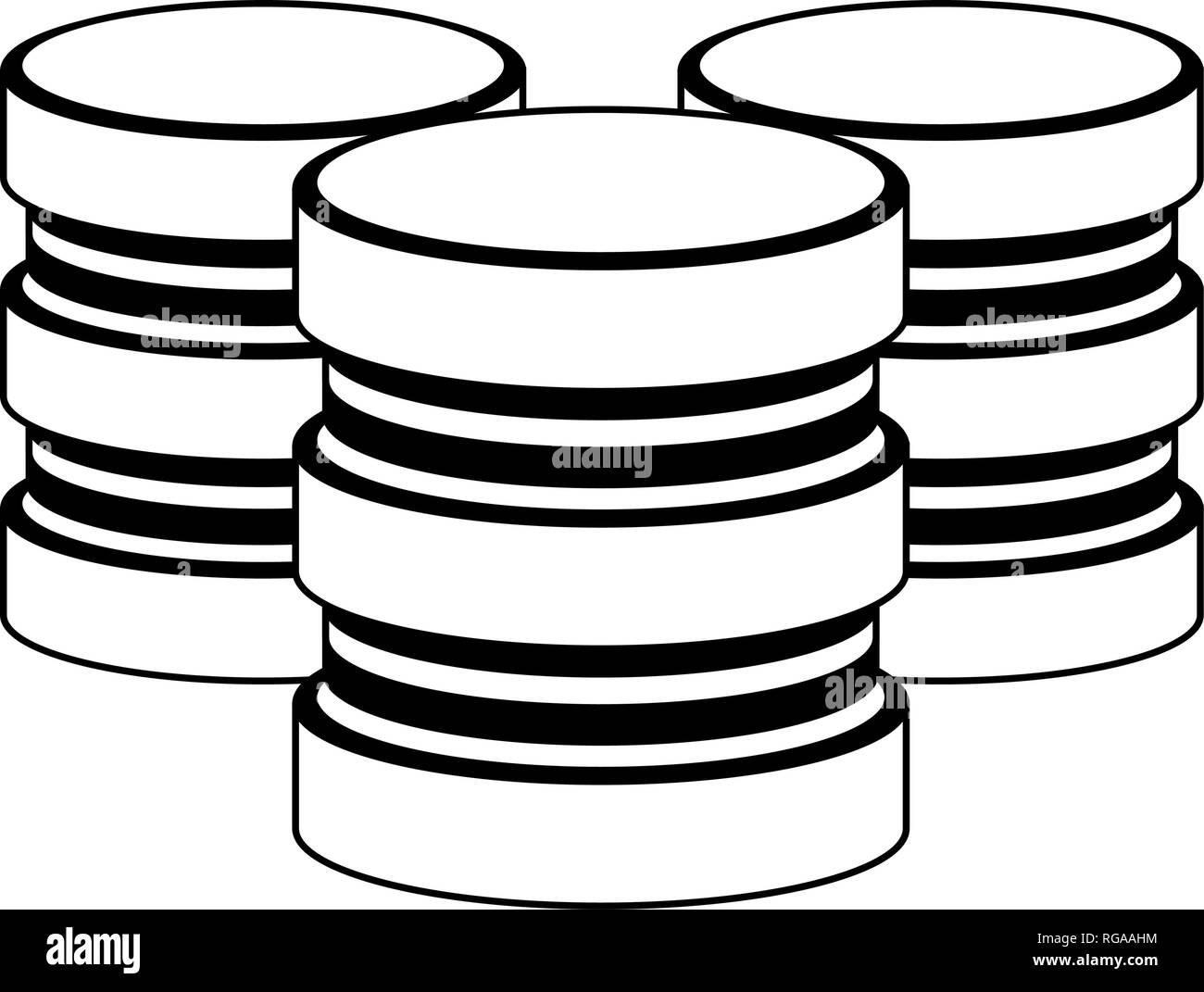 servers database technology in black and white Stock Vector Image & Art ...