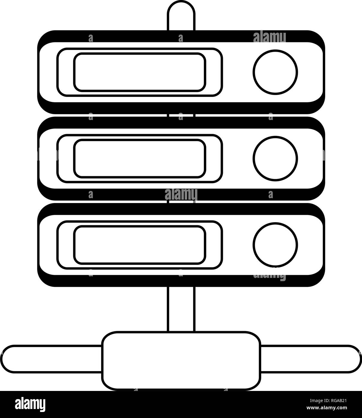 servers database technology in black and white Stock Vector Image & Art ...