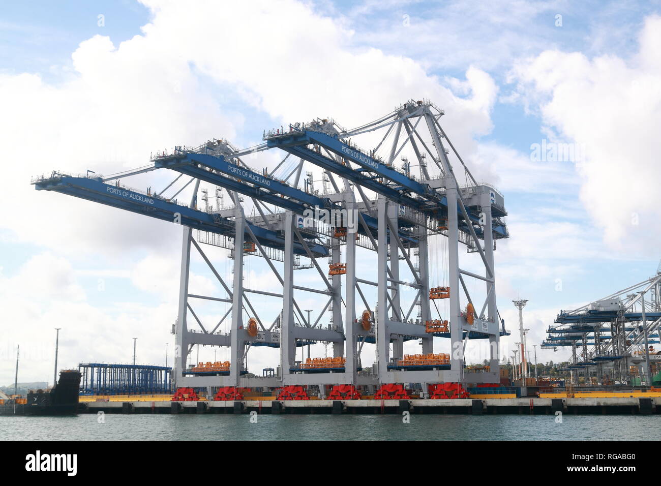 Cranes in Auckland's container port, New Zealand Stock Photo - Alamy