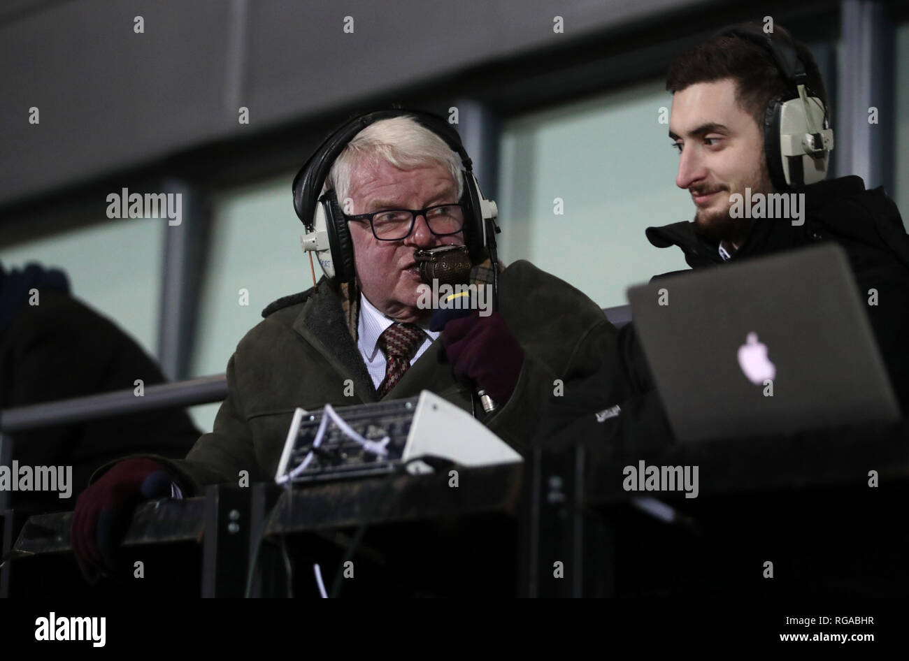 Commentator John Motson during the FA Cup fourth round match at The ...
