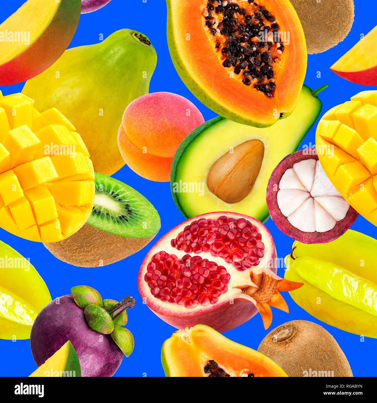 Tropical fruit pattern hi-res stock photography and images - Alamy