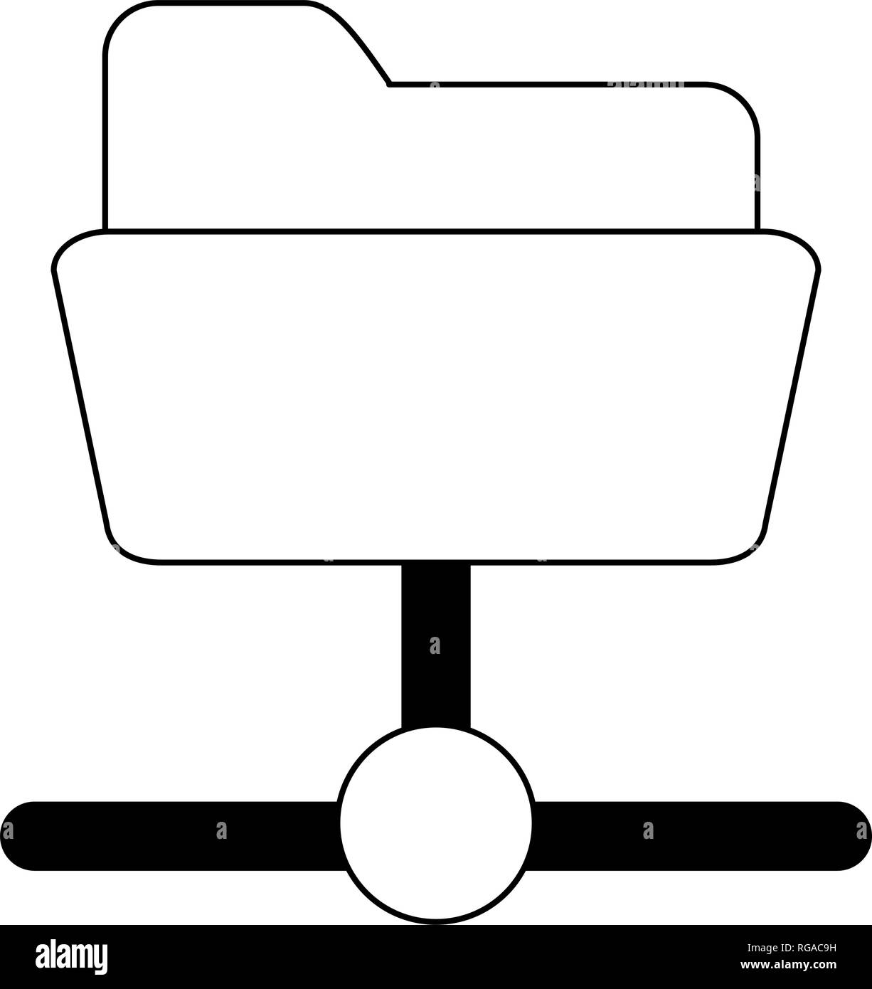 digital folder technology in black and white Stock Vector Image & Art ...