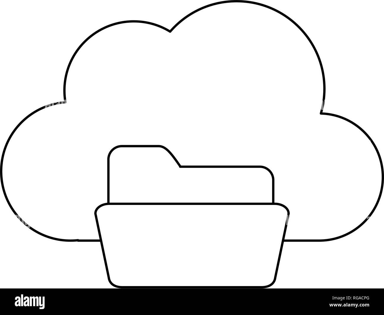 cloud computing technology in black and white Stock Vector Image & Art ...