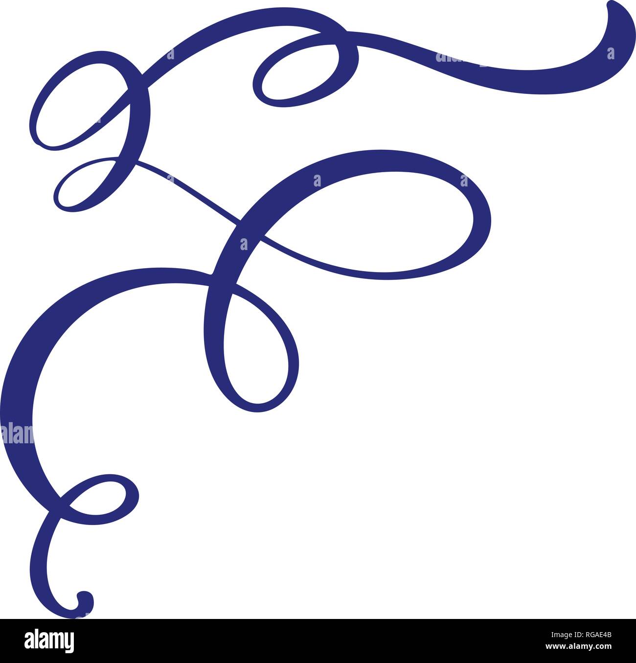 Vector vintage flourish corner, swirl decorative ornaments. Floral ...