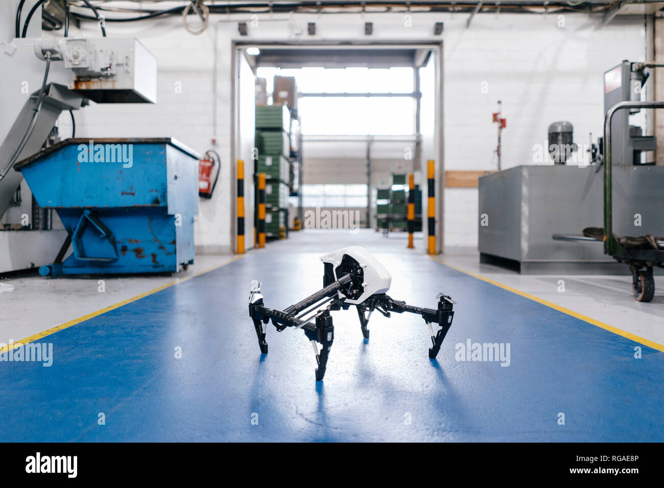 Drone on floor of a factory workshop Stock Photo - Alamy