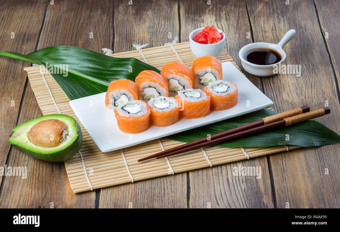 Classic philadelphia roll Stock Photo - Alamy