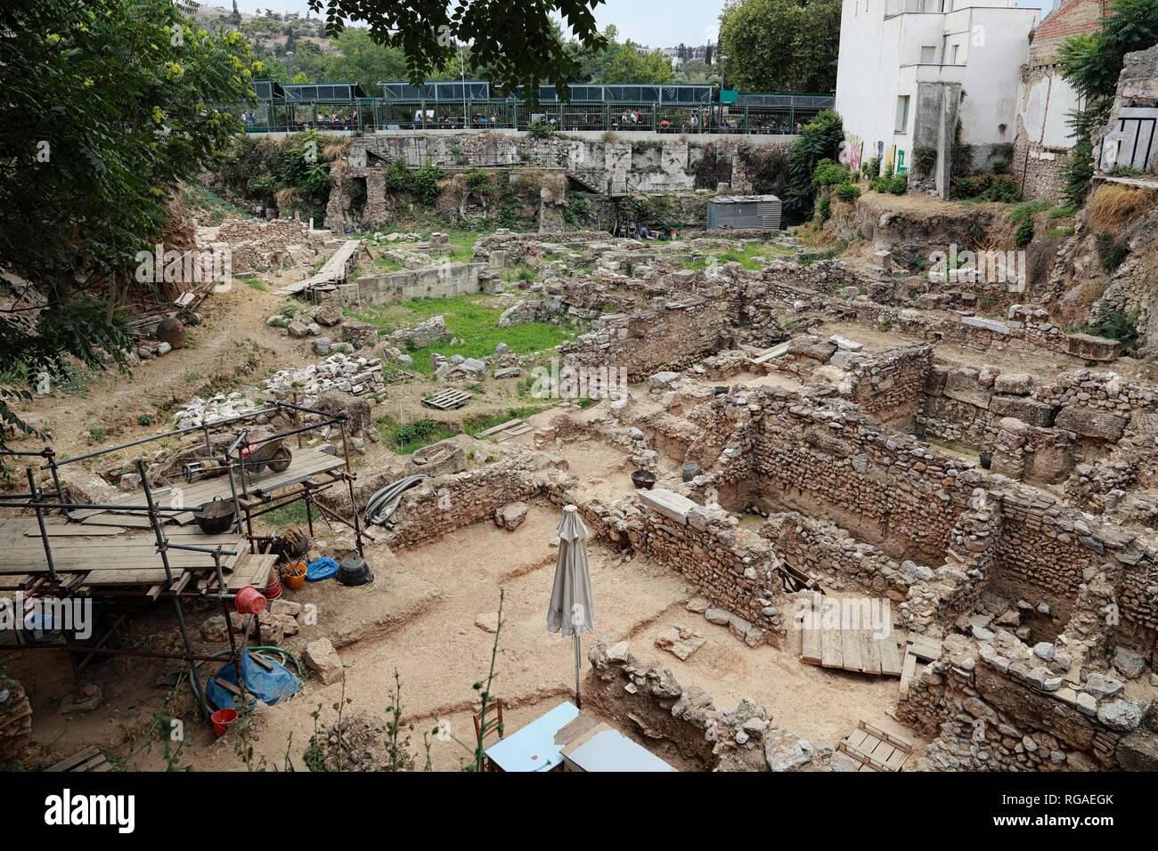 The Stoa Poikile (aka Painted Porch) archaeological excavation dig site ...