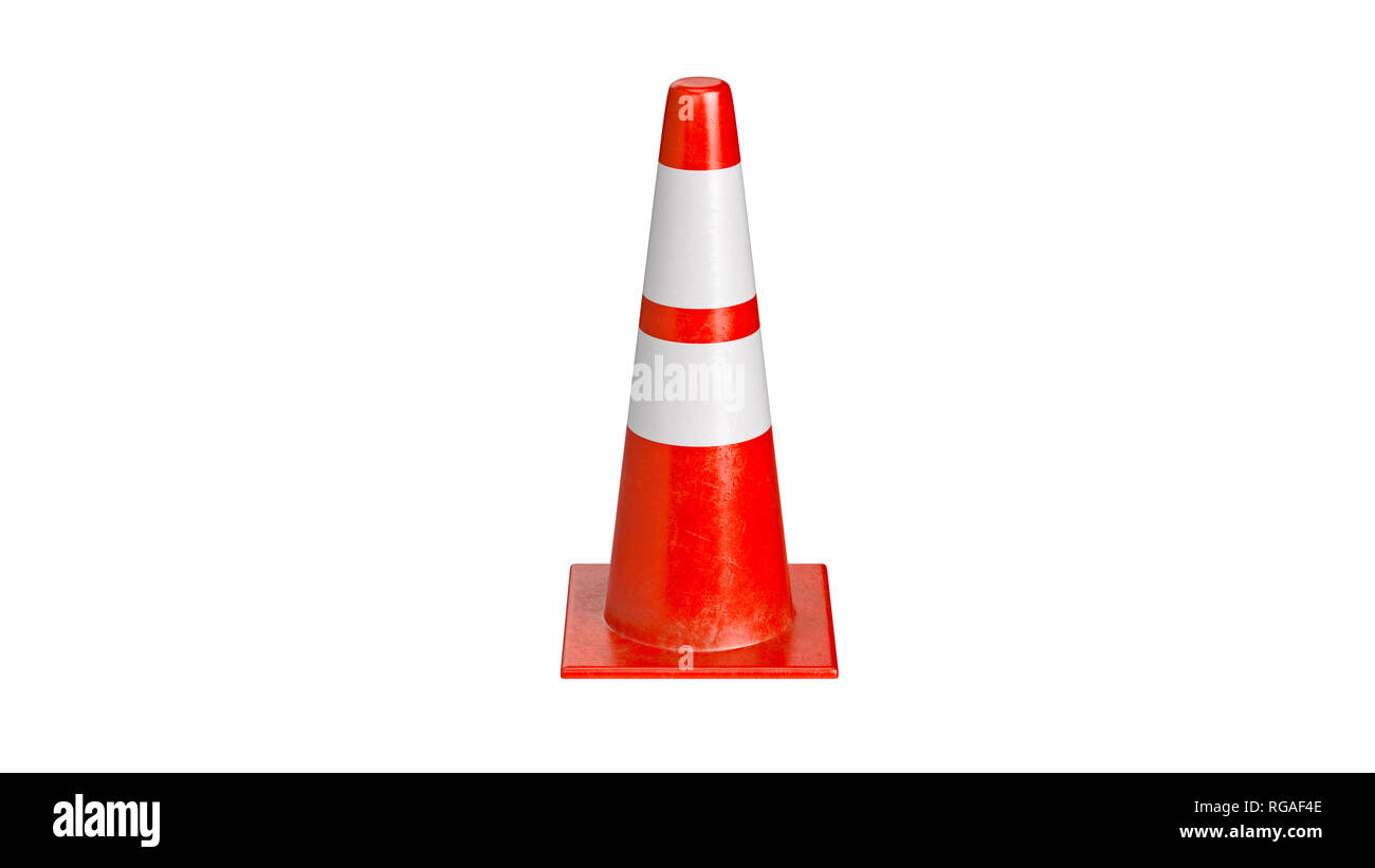 Traffic cone barrier stop sign. 3D rendering Stock Photo - Alamy