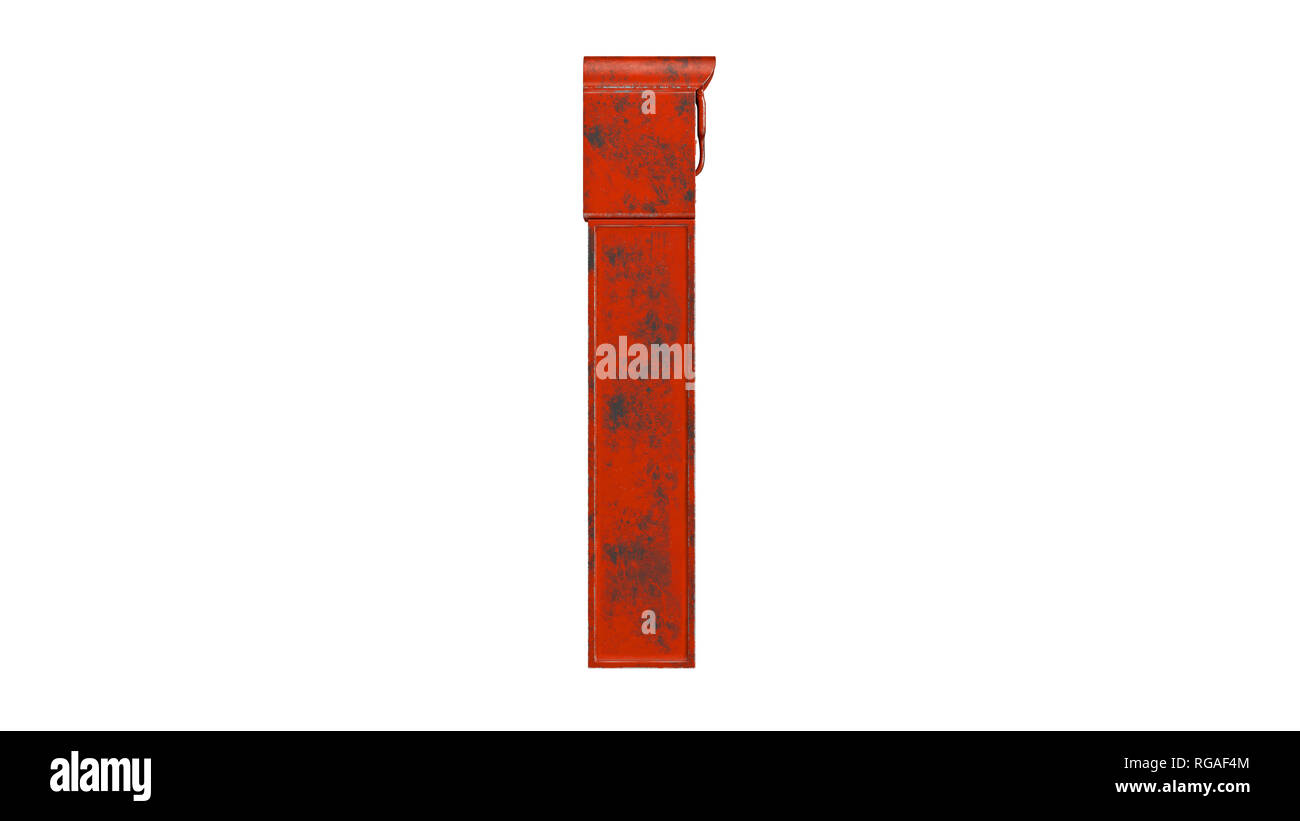 Fire alarm hydrant, isolated white background, side view. 3D rendering ...