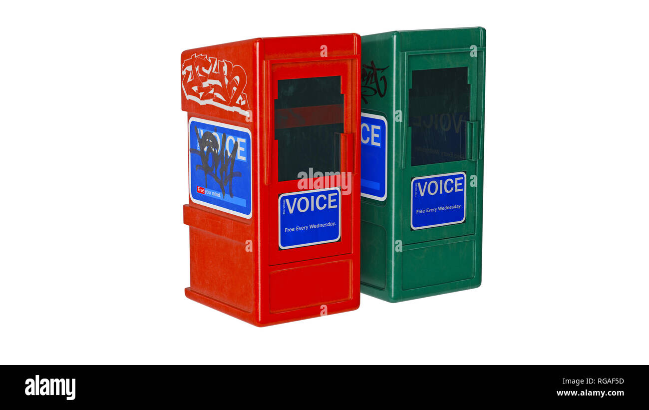 Newspaper box metal, isolated on white background. 3D rendering Stock ...