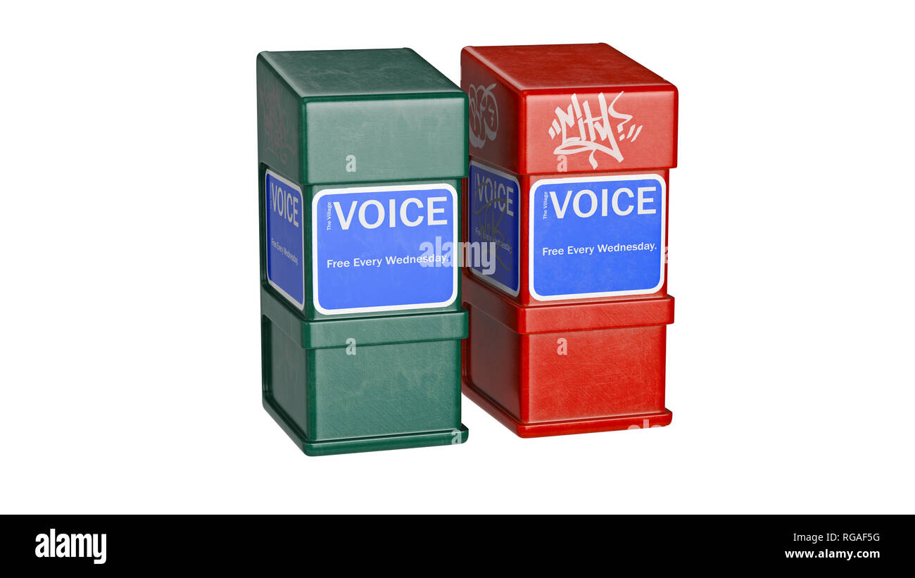 Newspaper box metal sign, isolated on white background. 3D rendering ...