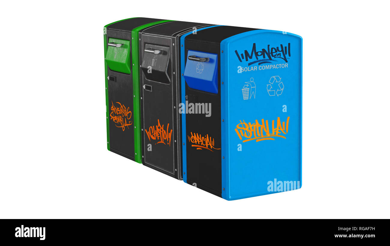 Newspaper box metal sign, isolated on white background. 3D rendering ...