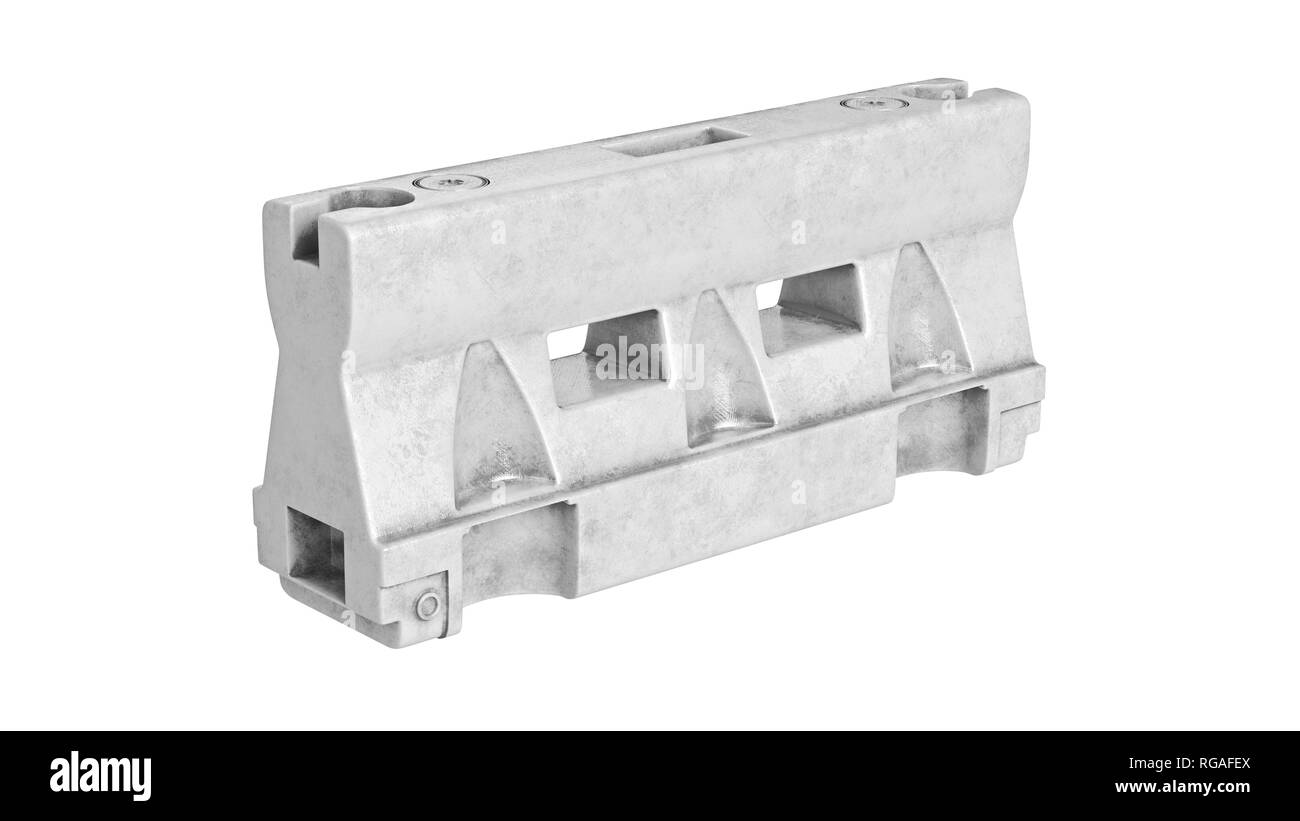 Barrier gray street border road portable signs. 3D rendering Stock ...