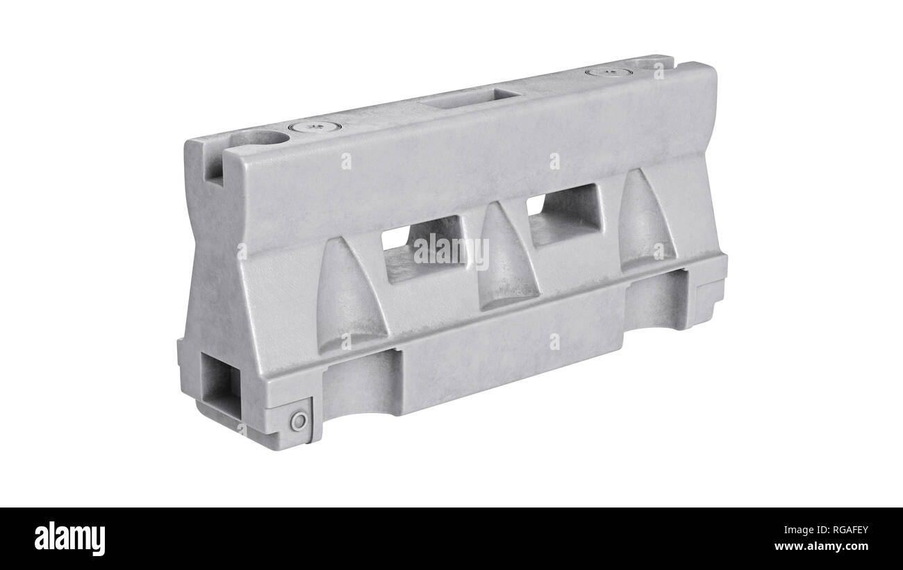 Barrier gray street border road portable signs. 3D rendering Stock ...