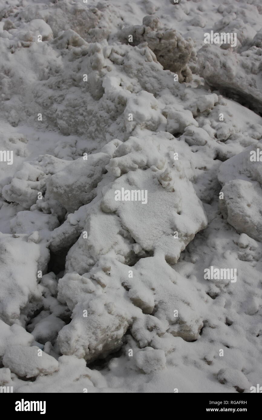 Winter weather huge snow embankment mound during Chicago's chiberia # ...