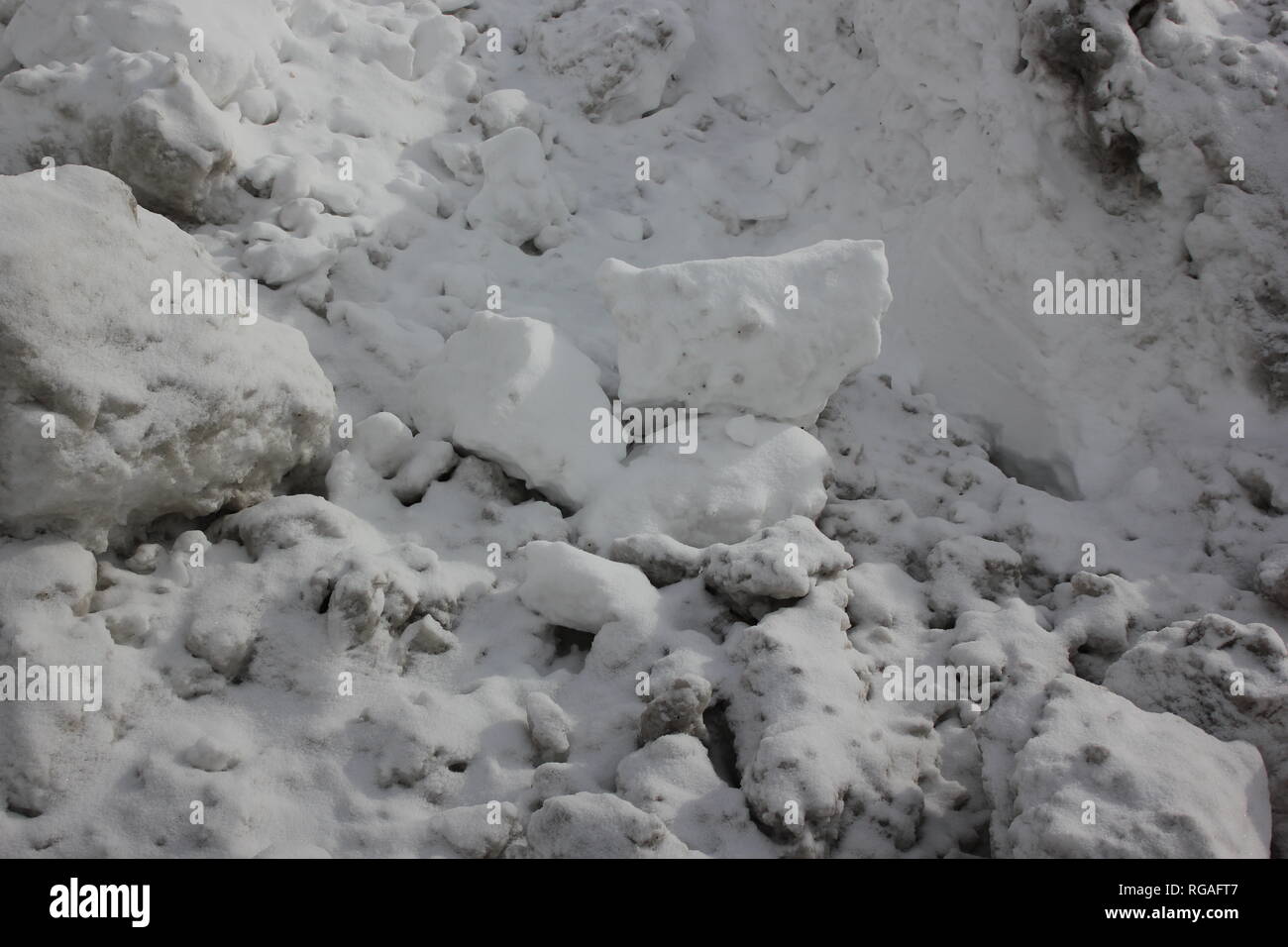 Winter weather huge snow embankment mound during Chicago's chiberia # ...