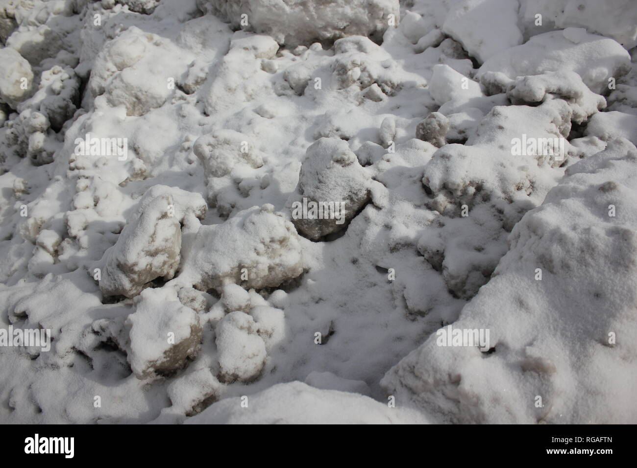 Winter weather huge snow embankment mound during Chicago's chiberia # ...
