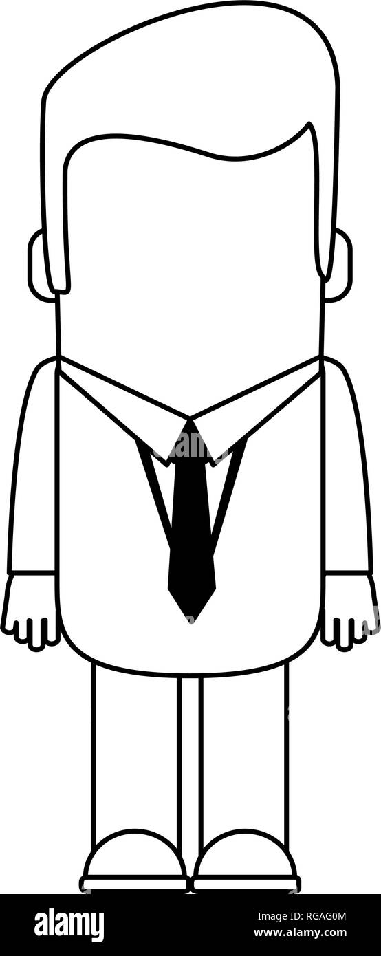 businessman executive avatar in black and white Stock Vector Image ...