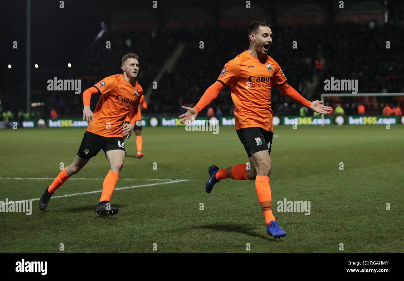 Barnets dan sparkes celebrates scoring hi-res stock photography and ...