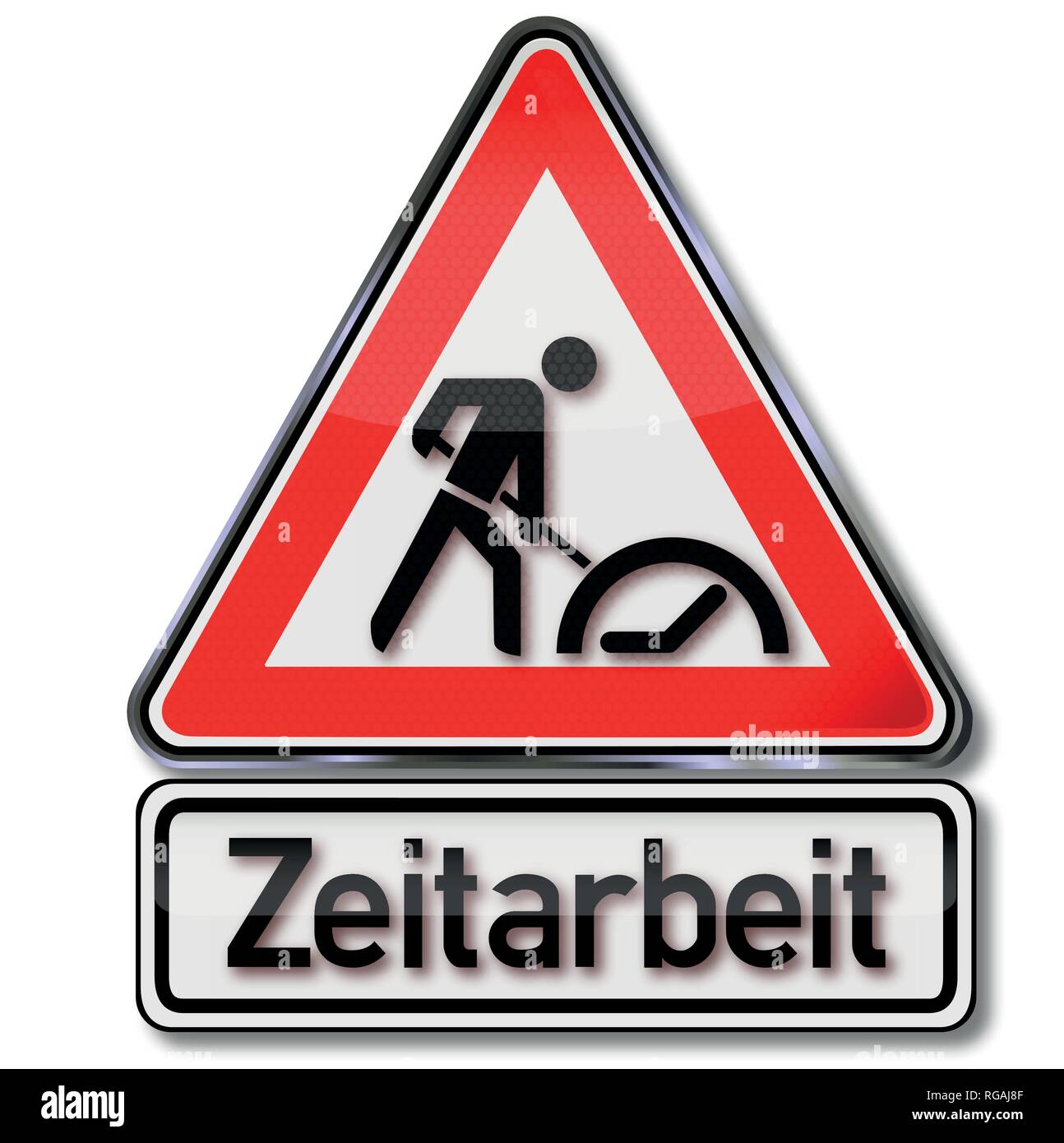 Warning sign time work and temporary employment Stock Vector Image ...