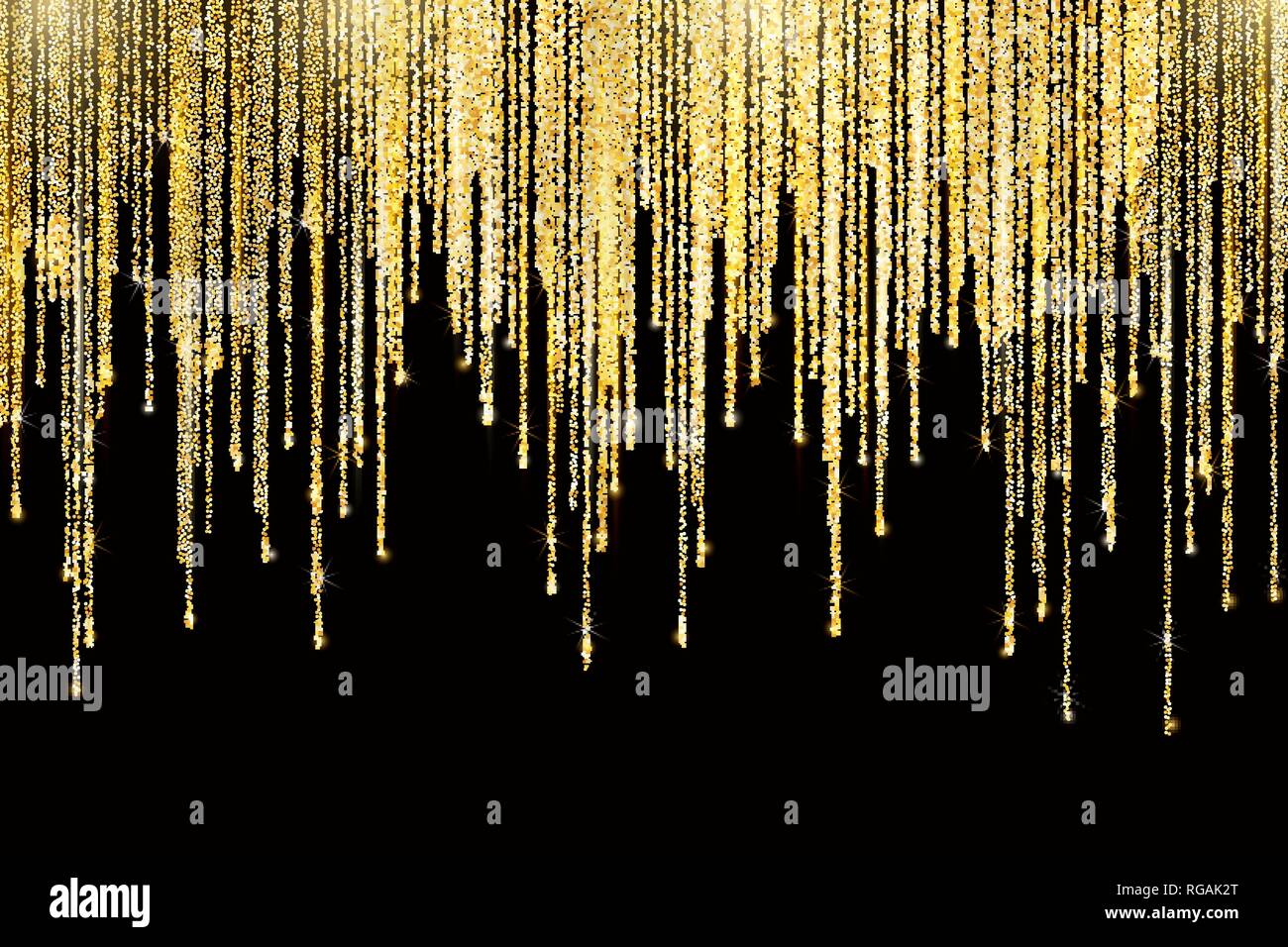 Vector falling in lines gold glitter confetti dots Stock Vector Image ...