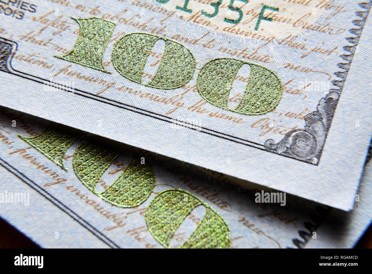 Dolar USA close up. Macro texture of a fragment of the dollar bill. USD ...