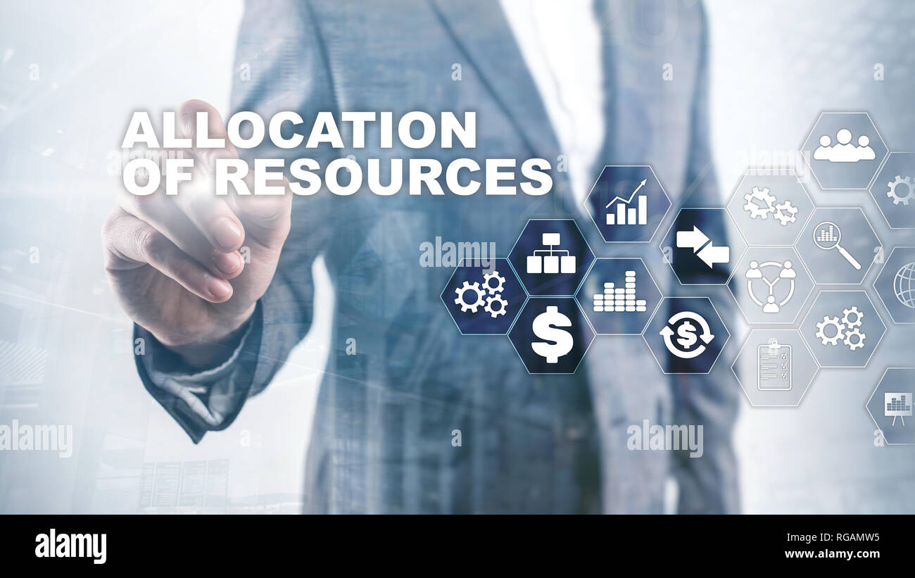Allocation of resources concept. Strategic planning. Mixed media ...
