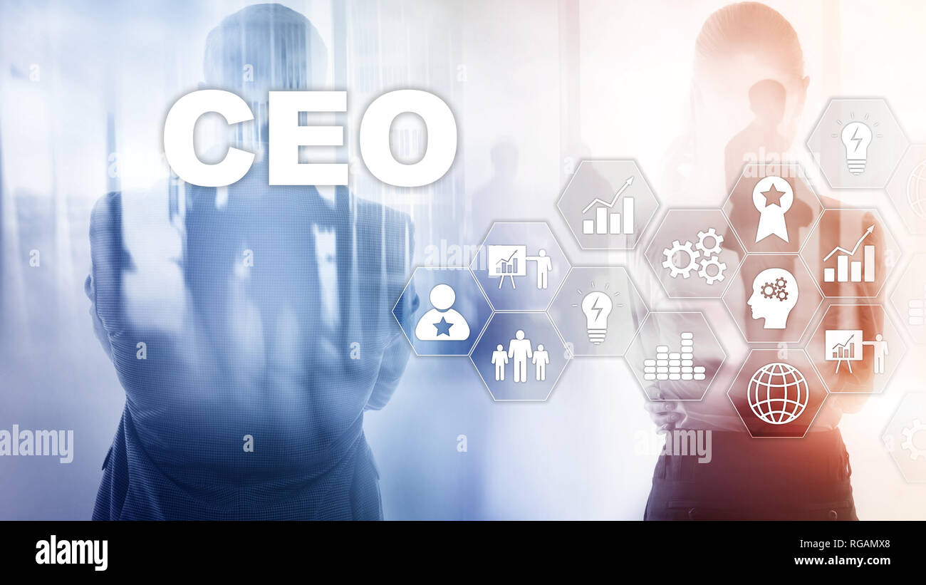 CEO business concept. Chief Executive Officer. Financial background ...