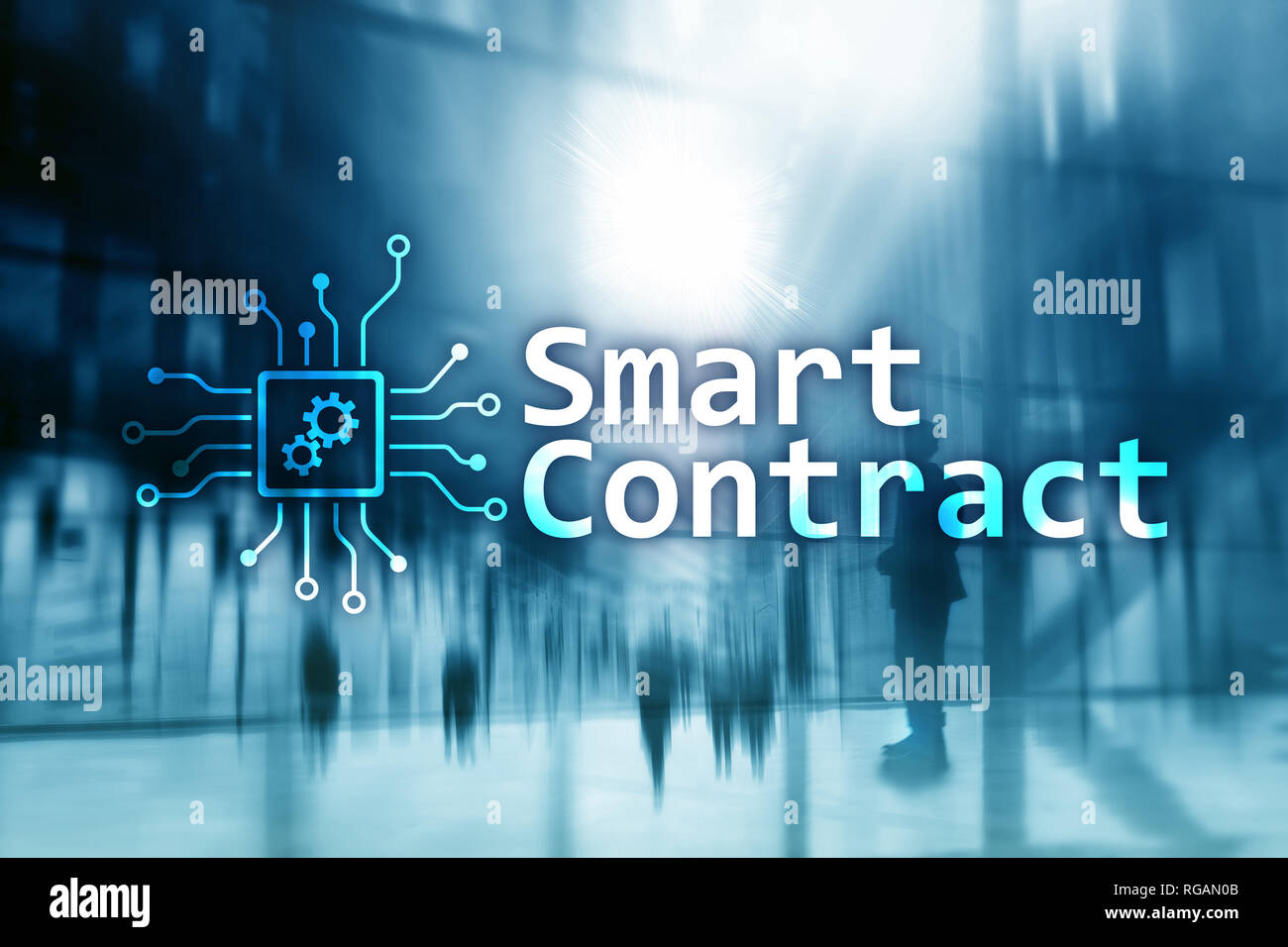 Smart contract, blockchain technology in business, finance hi-tech ...
