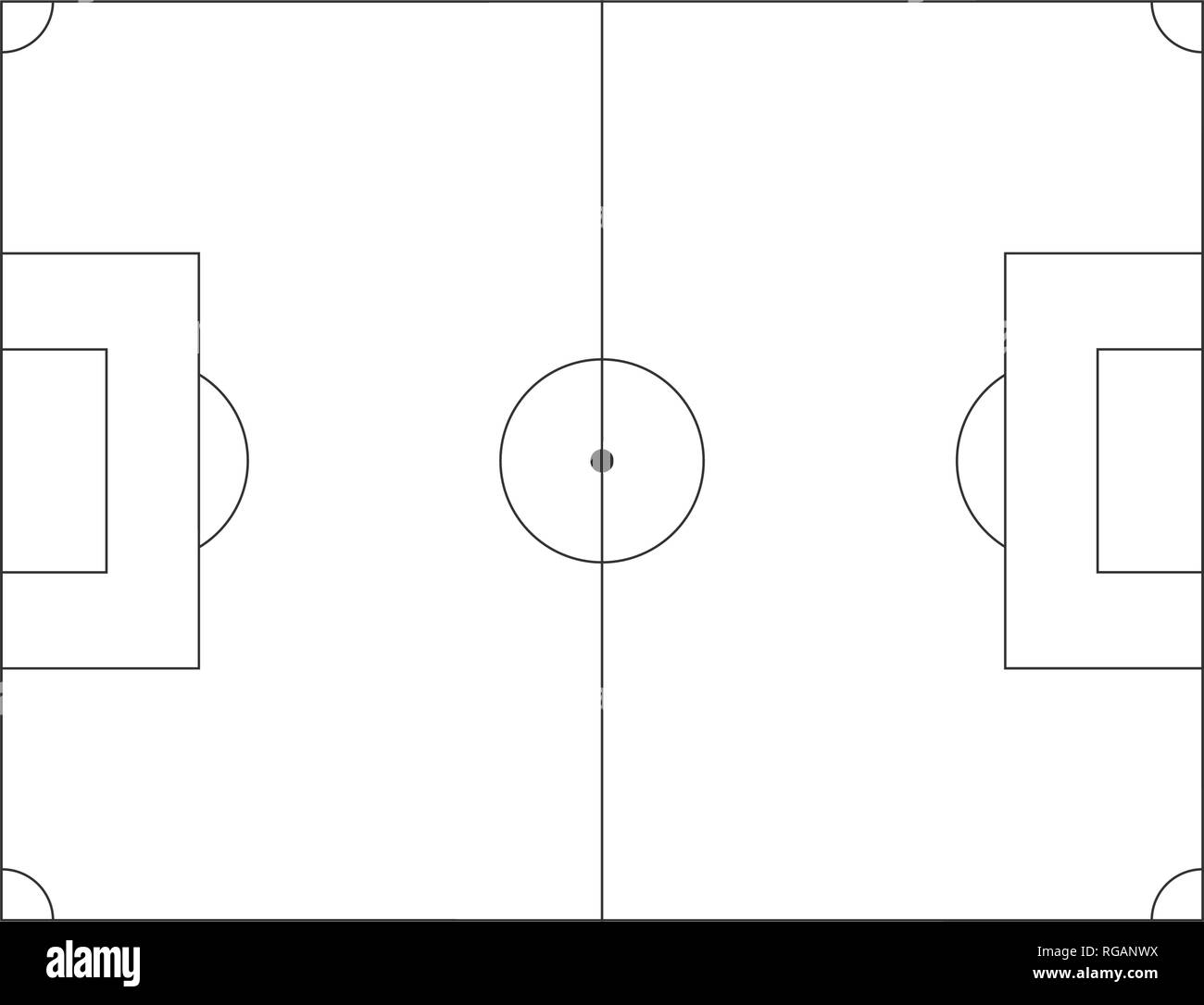 Black Line art soccer field icon. Sport vector illustration isolated on ...